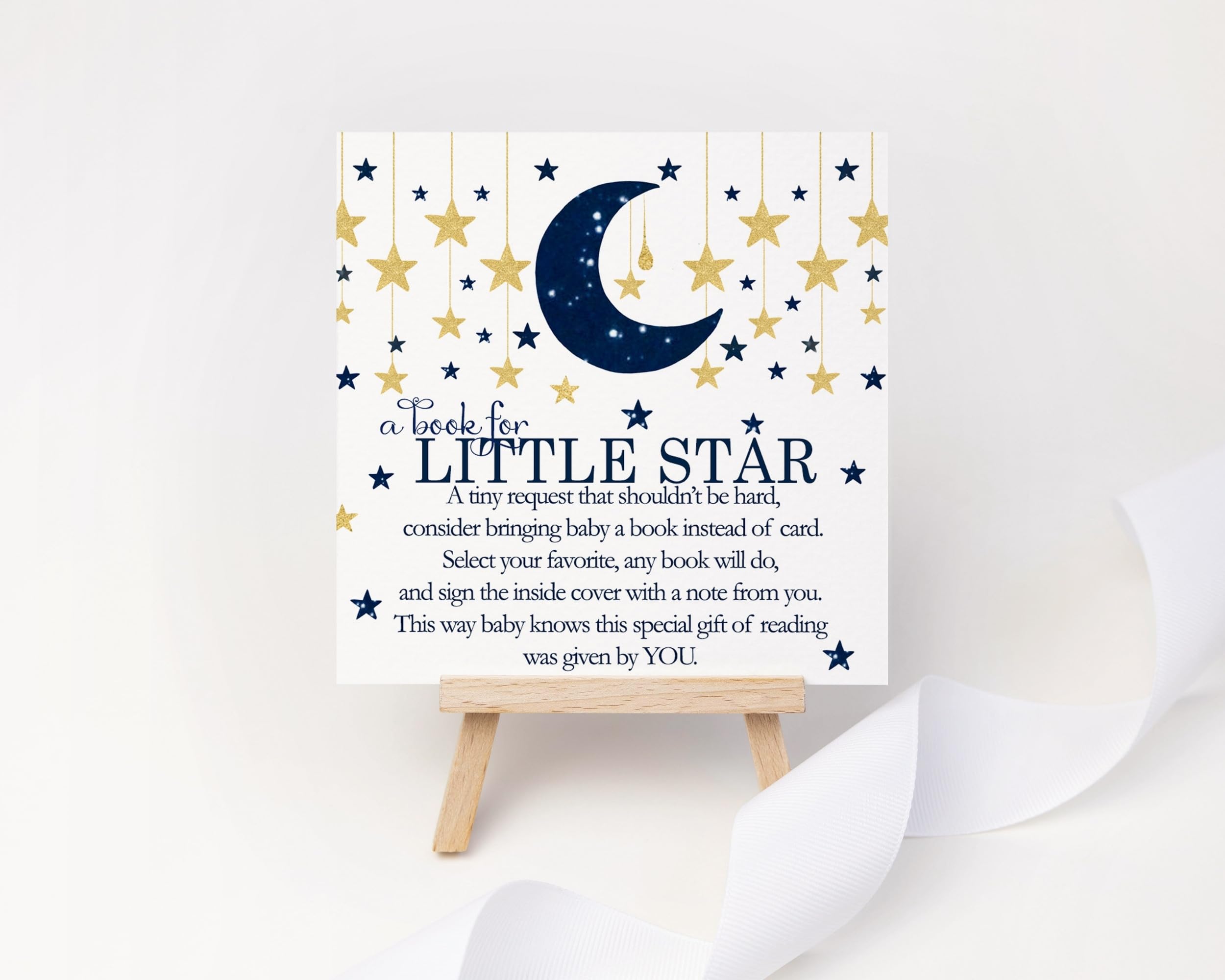 Twinkle Little Star Books for Baby Shower Cards, Invitation Inserts Boys Book Request, Bring Book Instead of Cards Poem, Cute Storybook-Theme Ideas, 25 Pack