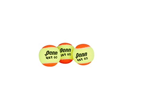 Penn QST 60 Tennis Balls - Youth Felt Orange Dot Tennis Balls for Beginners - 3 Ball Polybag