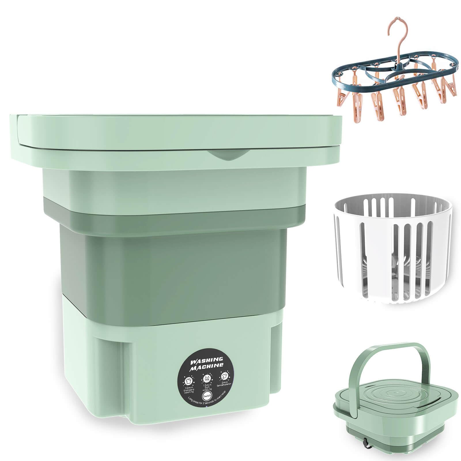 Small Washing Machine Portable, Mini Washer and Dryer Machine Foldable Washing Machine for Underwear, Baby Clothes, or Small Items, Portable Laundry Washing Machine for Apartments, Camping, Travel