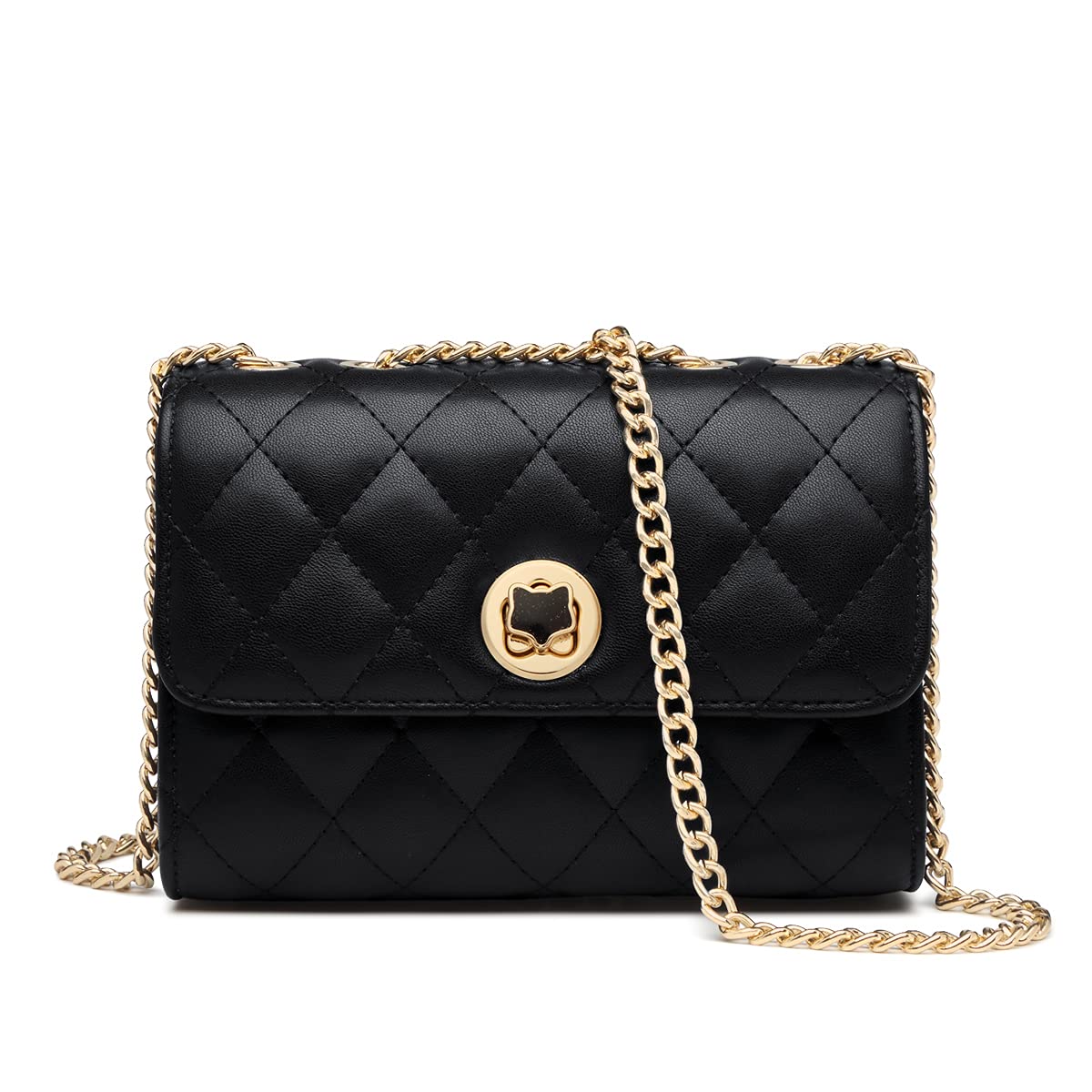 Women Leather Crossbody Satchel Bag Small Tote Shoulder Handbags Quilted Bag (black1)