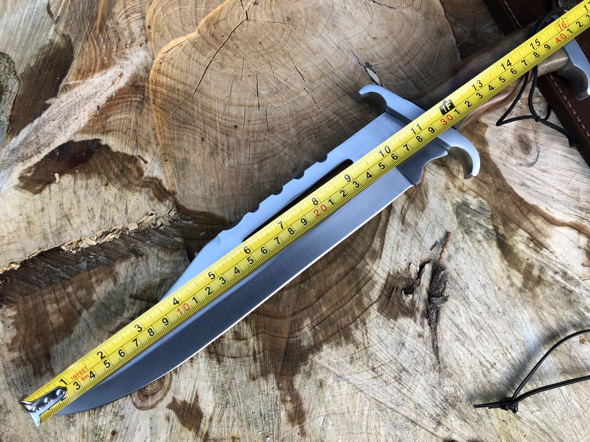 Perkin | 16 Inches Fixed Blade Hunting Knife | Leather Sheath