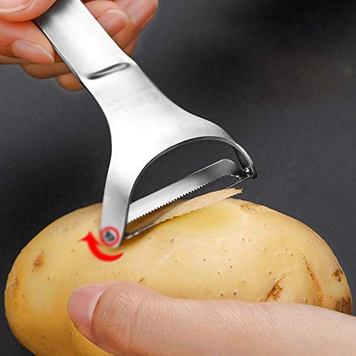 OSKOURXP Vegetable Peeler Stainless Steel Potato Peeled Apple Peeler Kitchen Gadget Multi-function Fruit Knife Plane Artifact Peeling (Size : 2)