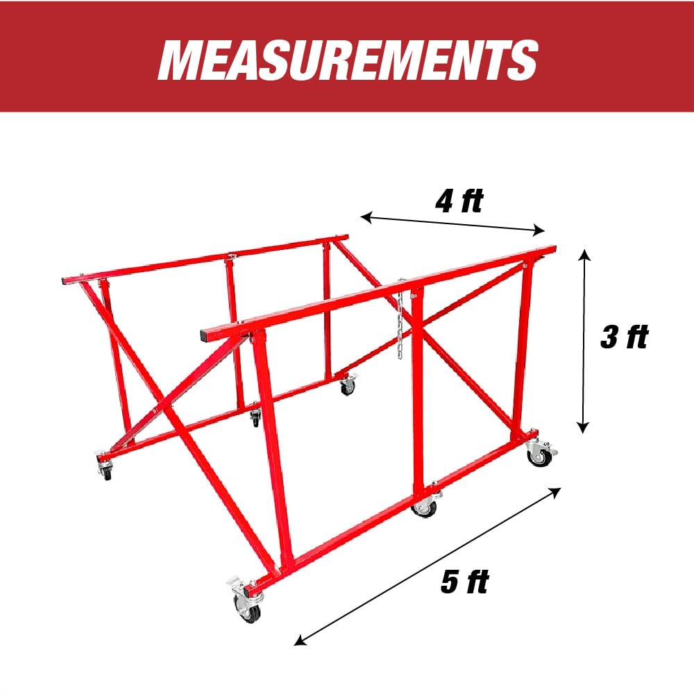 Pick Up Bed Dolly - Easily Fold Large Auto Body Truck Bed Cart That Holds up to 800 lbs