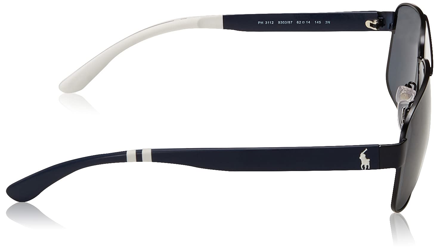 Polo Ralph Lauren Men's PH3112 Aviator Sunglasses, Matte Navy Blue/Grey, 62 mm