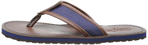 POLO RALPH LAUREN Men's Sullivan Flip Flop, Newport Navy/Dark Brown, 8 D US