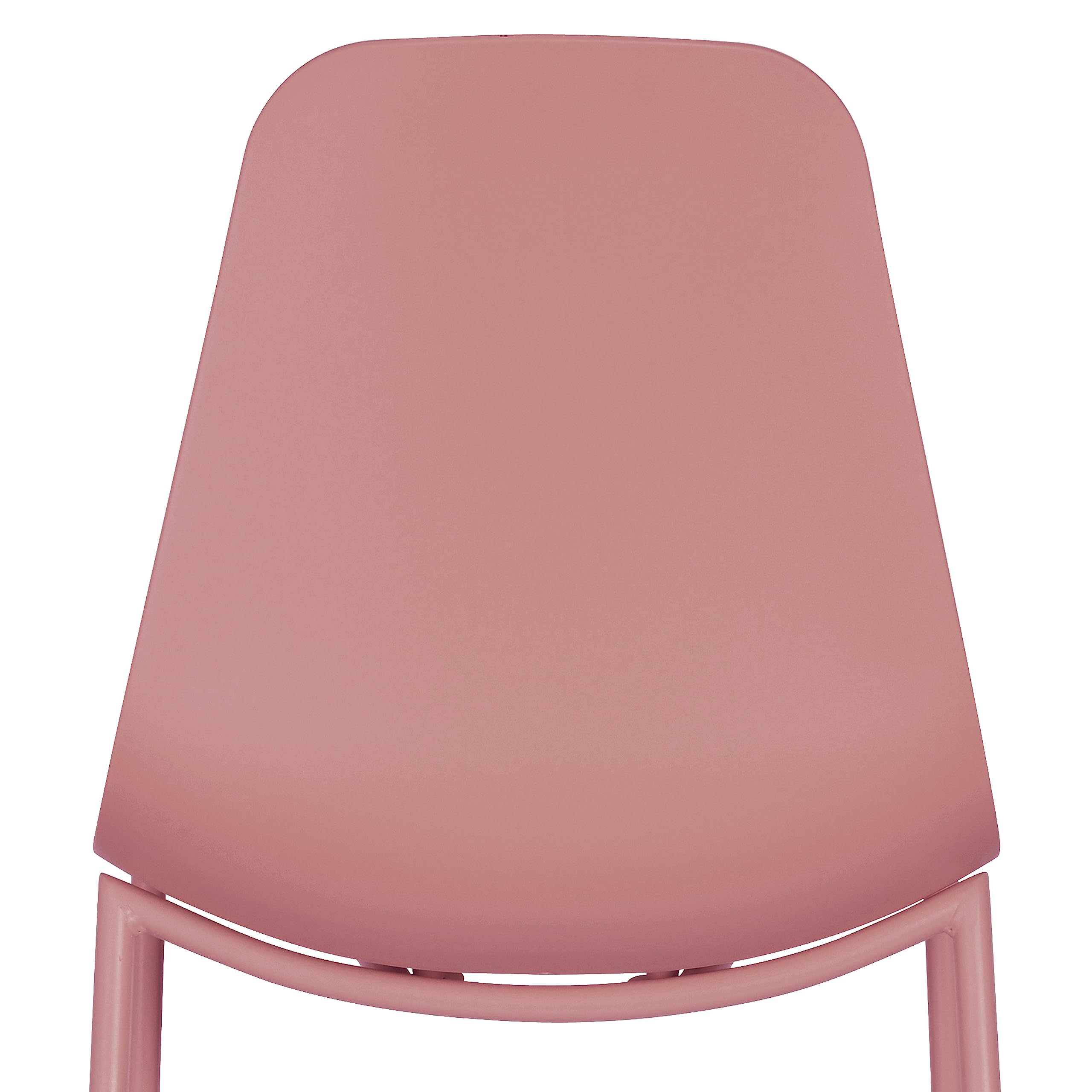 POLY & BARK Isla Modern Kitchen Chairs Set of 4 - Plastic Dining Chair with Metal Legs - Quick Assembly Simple Cafe Chairs Plastic for Indoor or Outdoor - White