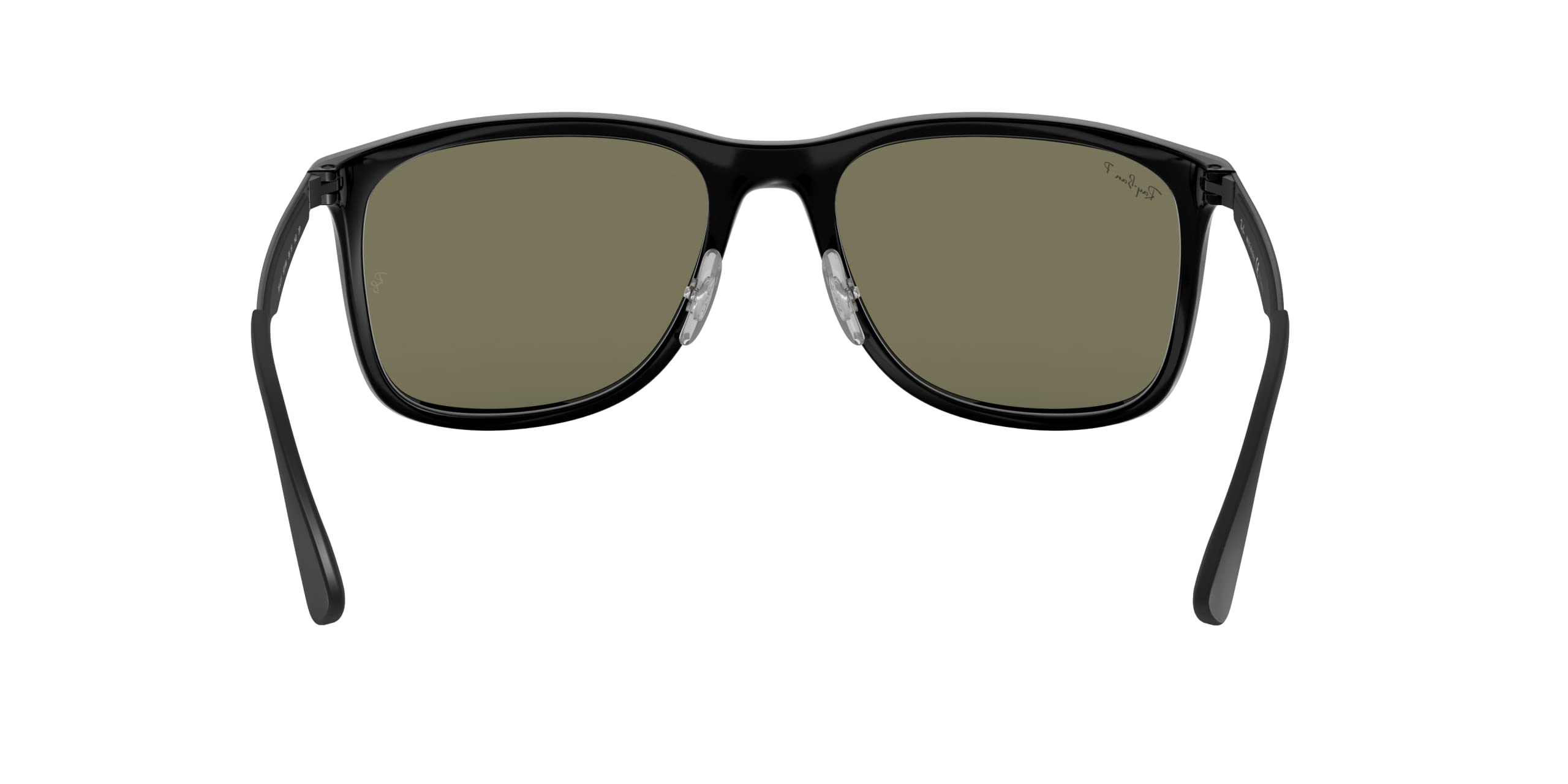 Ray-Ban Men's RB4313 Square Sunglasses, Black/Polarized Green, 58 mm