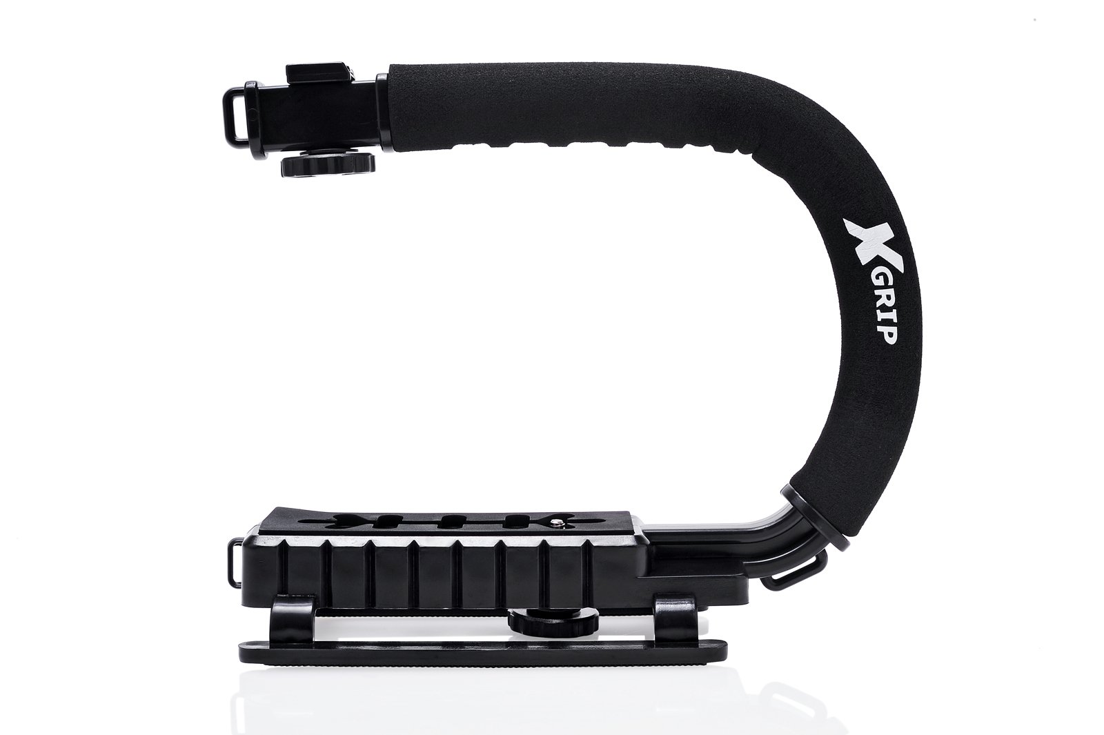 Opteka X-Grip Professional Camera/Camcorder Action Stabilizing Handle with Accessory Shoe for Flash, Mic, or Video Light (Black)
