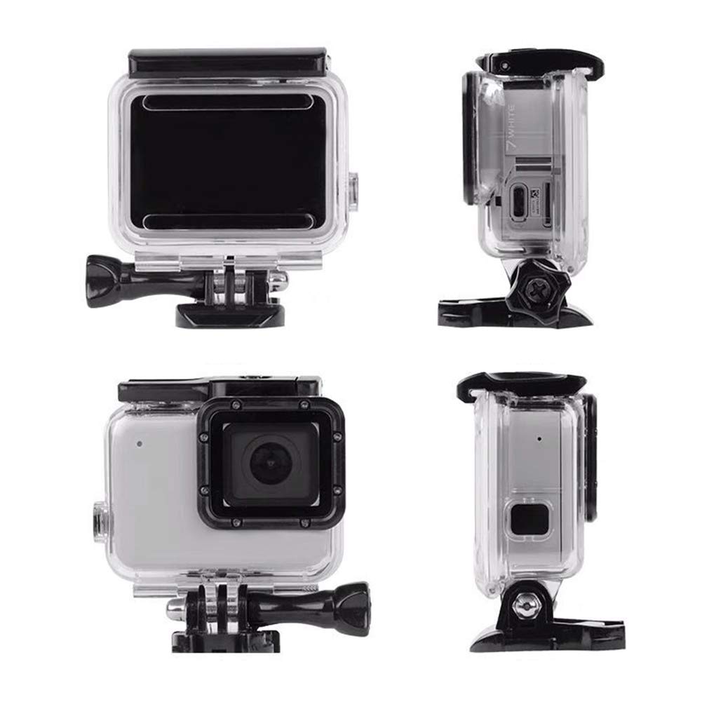 ParaPace Waterproof Housing Case for GoPro Hero 7 White/Silver,Protective 45m Underwater Dive Case Shell with Replaceable Touch Back Cover for GoPro Camera Accessories