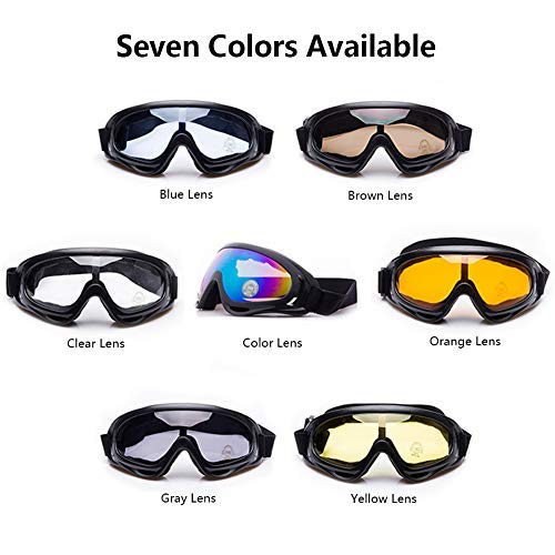 SPOSUNE Motorcycle Goggles for Men Women,Airsoft Goggles UV400 Protective Light Anti-Glare Detachable Lenses Windproof Dustproof Ski Goggles Safety Goggles