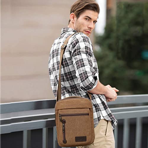 Small Canvas Crossbody Bag for Men,Small Shoulder Bag, Mini Messenger Bag for Cell Phone, Portable mobile phone coin bag (Black2)