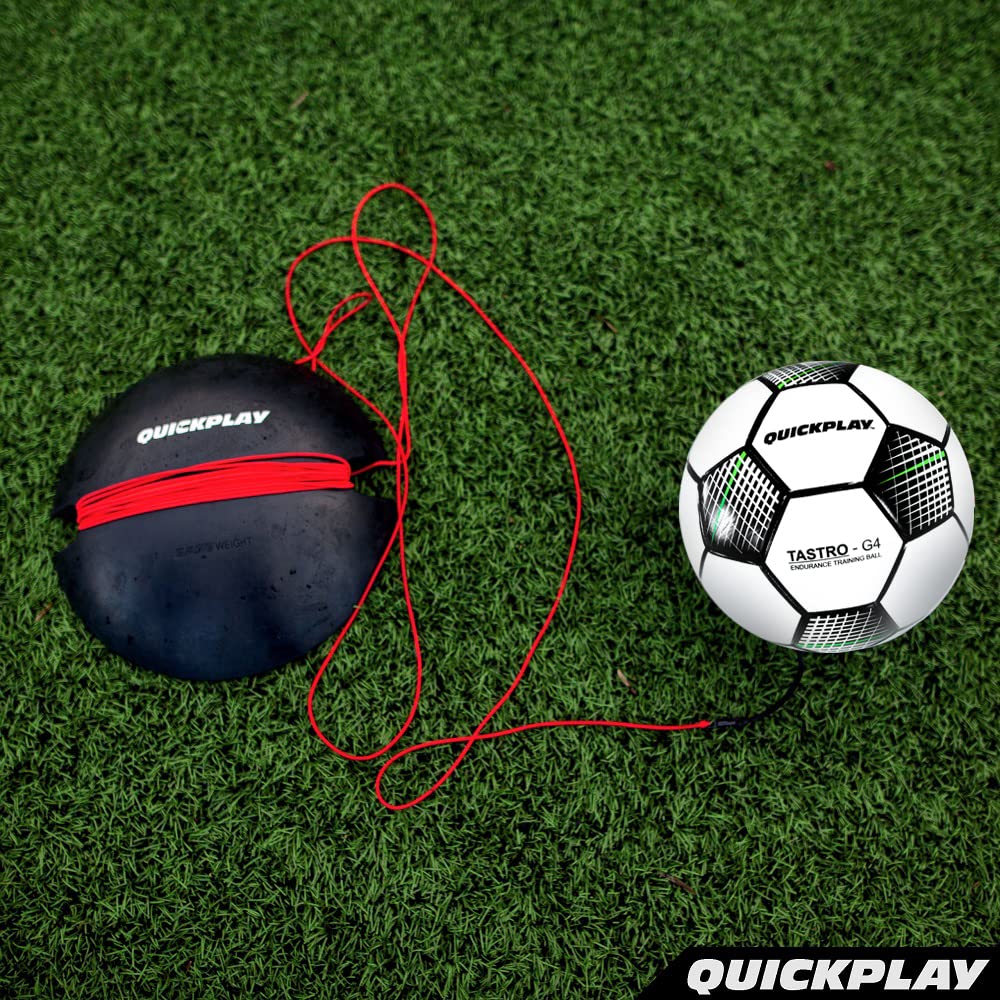 QUICKPLAY Replay Soccer Training Ball | Adjustable Bungee Elastic Training Ball (Size 4 Soccer Ball (Junior))