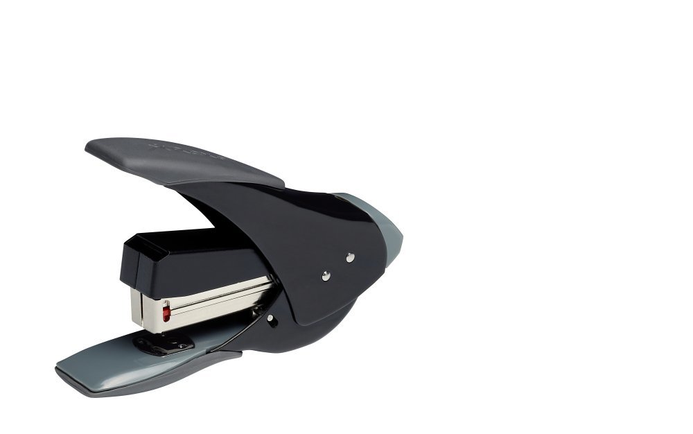 Rexel Easy Touch Low Force Stapler, 20 Sheet Capacity, Flat Clinch Stapling, Quarter Strip, Includes Staples, Metal Body, Black/Grey, 2102561