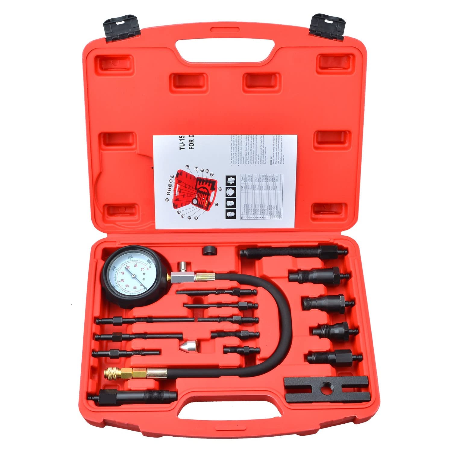 Prokomon 17 pc Diesel Engine Cylinder Compression Tester Tool Kit Set Automotive Compressor