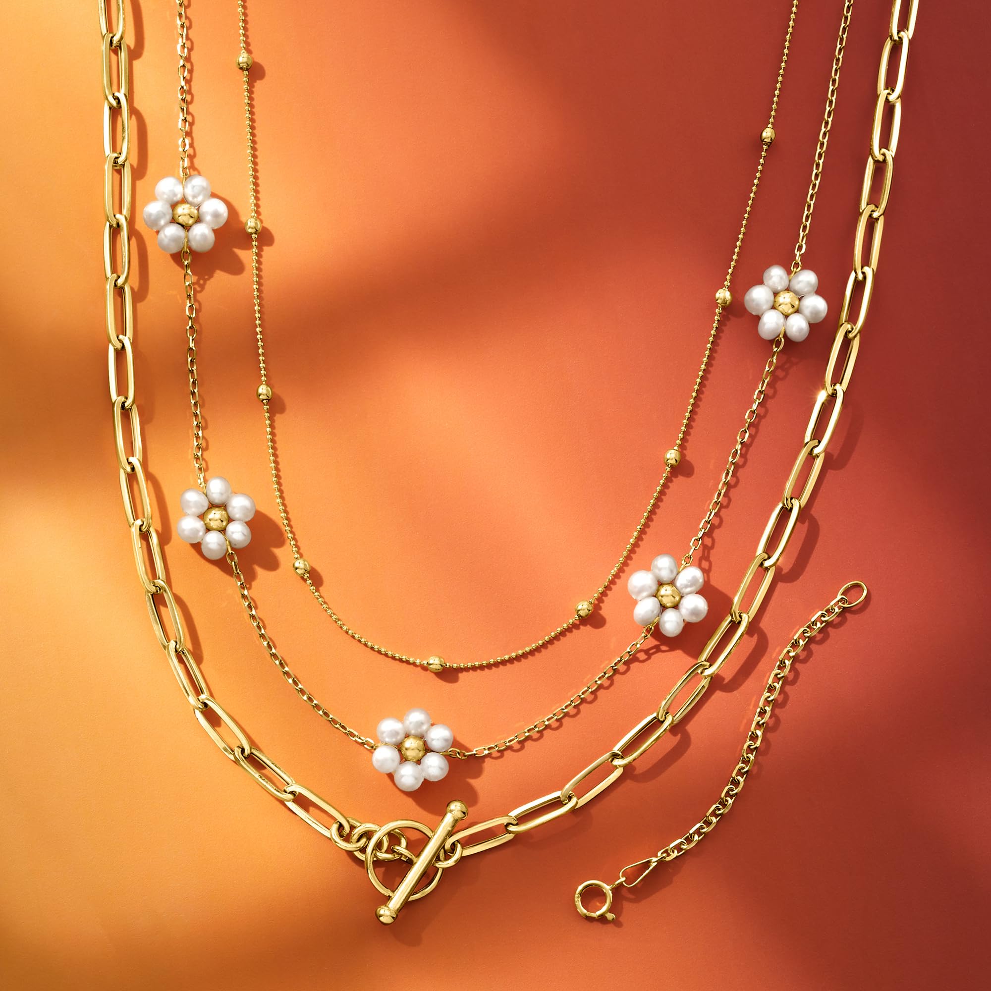 RS Pure by Ross-Simons Italian 14kt Yellow Gold Paper Clip Link Toggle Necklace. 18 inches