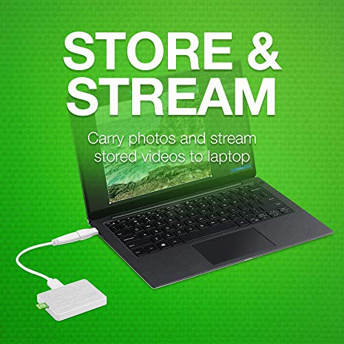 Seagate Ultra Touch SSD 1TB External Solid State Drive Portable - White USB-C USB 3.0 for PC MAC and Seagate Mobile Touch app for Android, Mylio, Adobe, & 3-Year Rescue Service (STJW1000400)