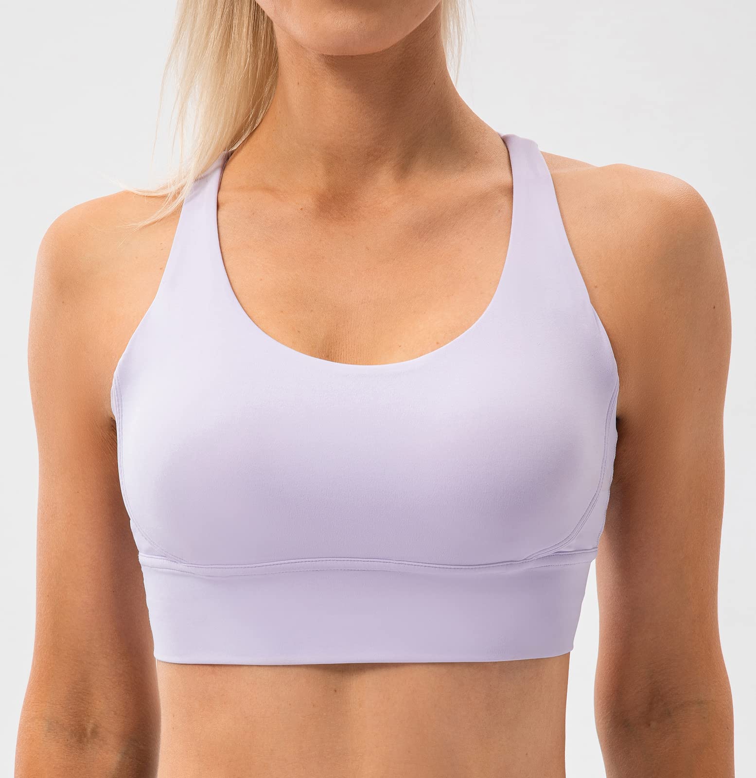 Ukaste Women's Studio Essential Crisscross Strappy Sports Bra Medium Support Workout Bras for Women (Blue Gray, 6)