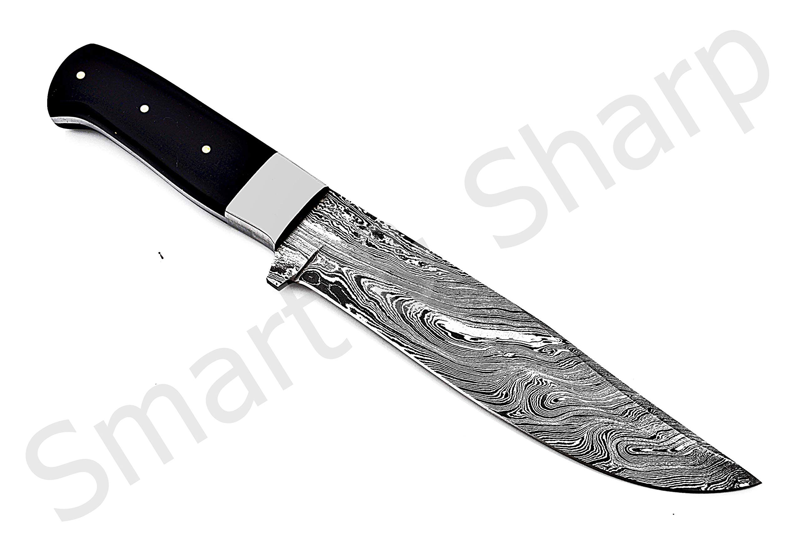 Smart & Sharp Custom Handmade Damascus Steel Hunting Knife/Skinning Knife AA-17244 and 17245 (Black Micarta)