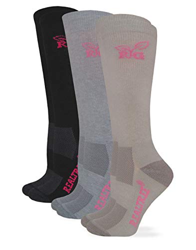 Realtree Girl Women's Ultra-Dri Cushion Boot Socks 3 Pair Pack, Multi, Medium