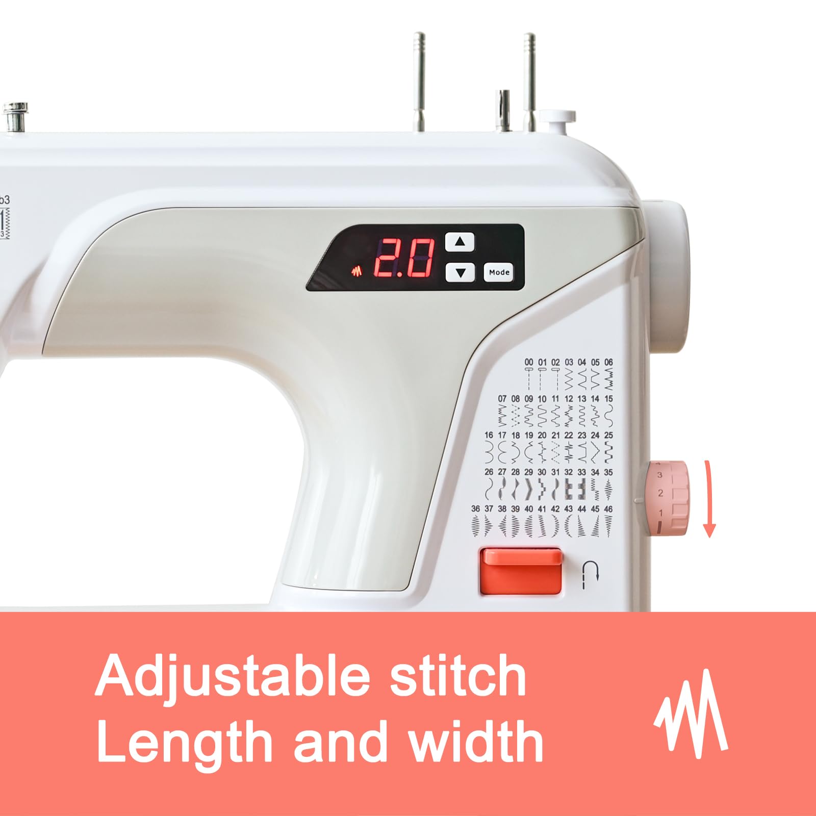 Poolin Mechanical Sewing Machine - 108 Stitches Applications with Instruction Manual, Quick Start Guide & Social Medio Video Tutorials, Include Accessories, EOC990