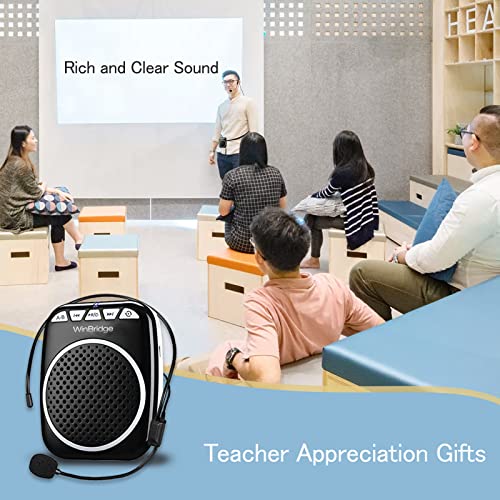 WinBridge Voice Amplifier with Portable Microphone, School Supplies, Rechargeable Speaker for Teachers, Classroom, Tourguide, Personal Voice Amplifier and Teacher Microphone Headset