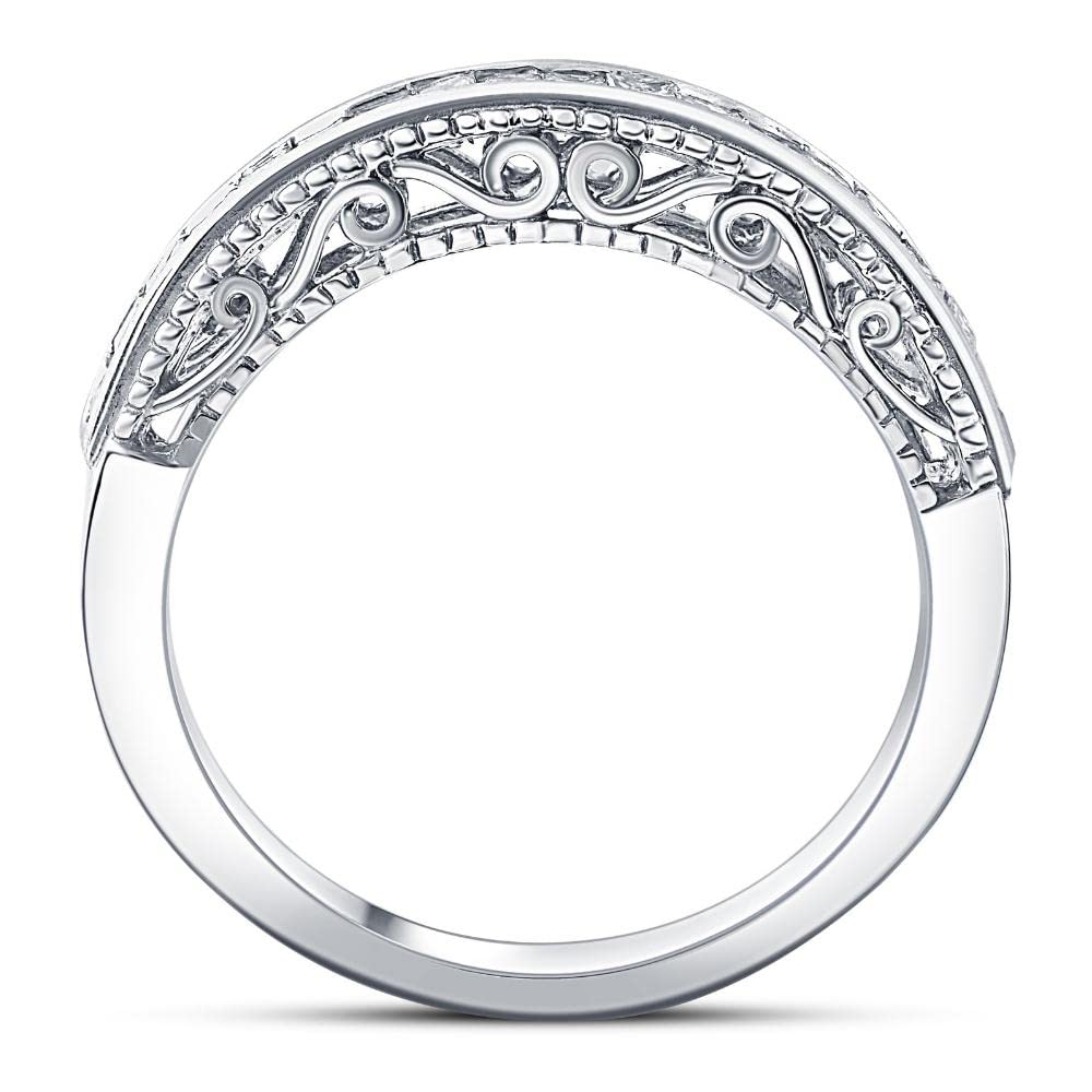 P3 POMPEII3 1/2ct Princess Cut Vintage 14K Diamond Anniversary Ring - Size 7.5