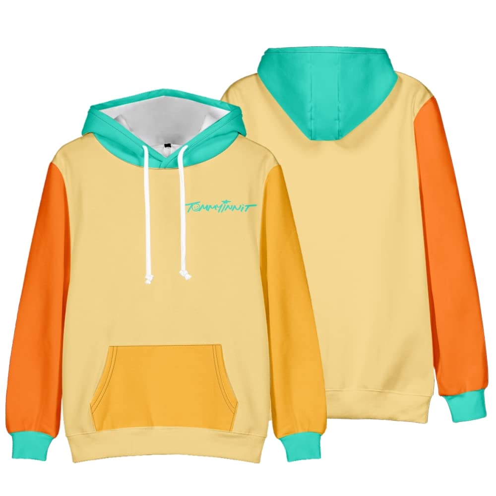 PAJOMLAG TommyInnit Sunset Colorblock Hoodie Sweatshirt Casual Pullovers Casual Harajuku Hoodies Sweatshirts (JY9227A04,Large)