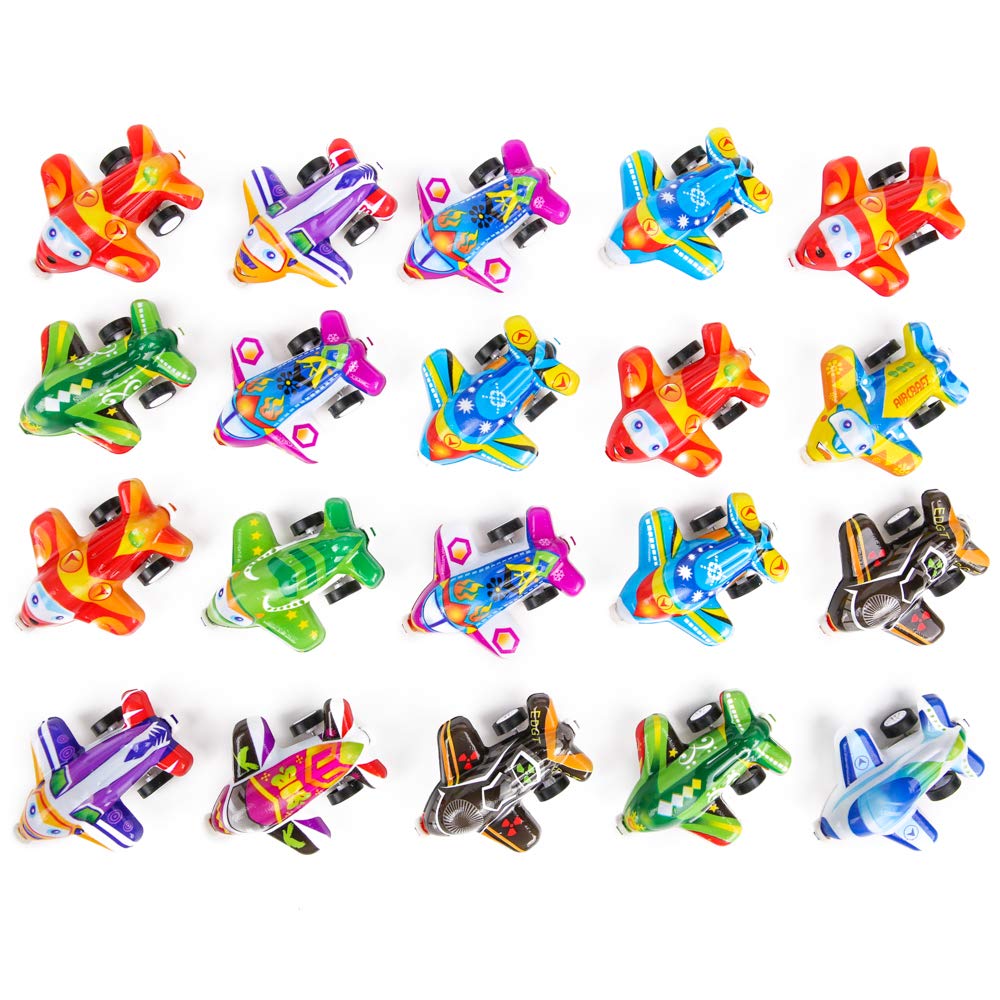 PROLOSO Pull Back Toy Airplane Vehicle Playset Pull Back Plane Toy Mini Airplane Set Kids Party Favors 20 Pcs