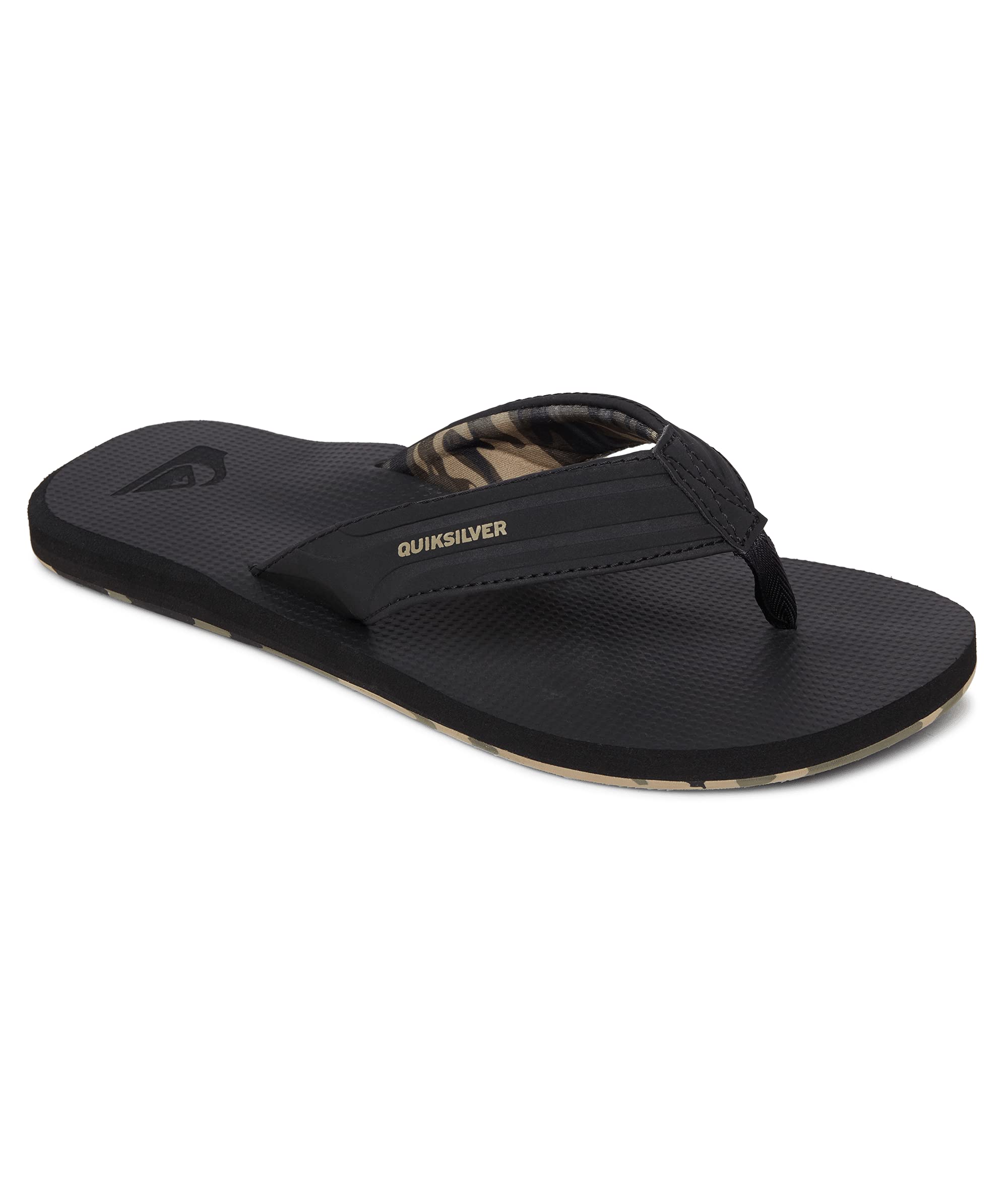 Quiksilver mens Island Oasis Flip Flop, Black/Brown/Black, 7 US