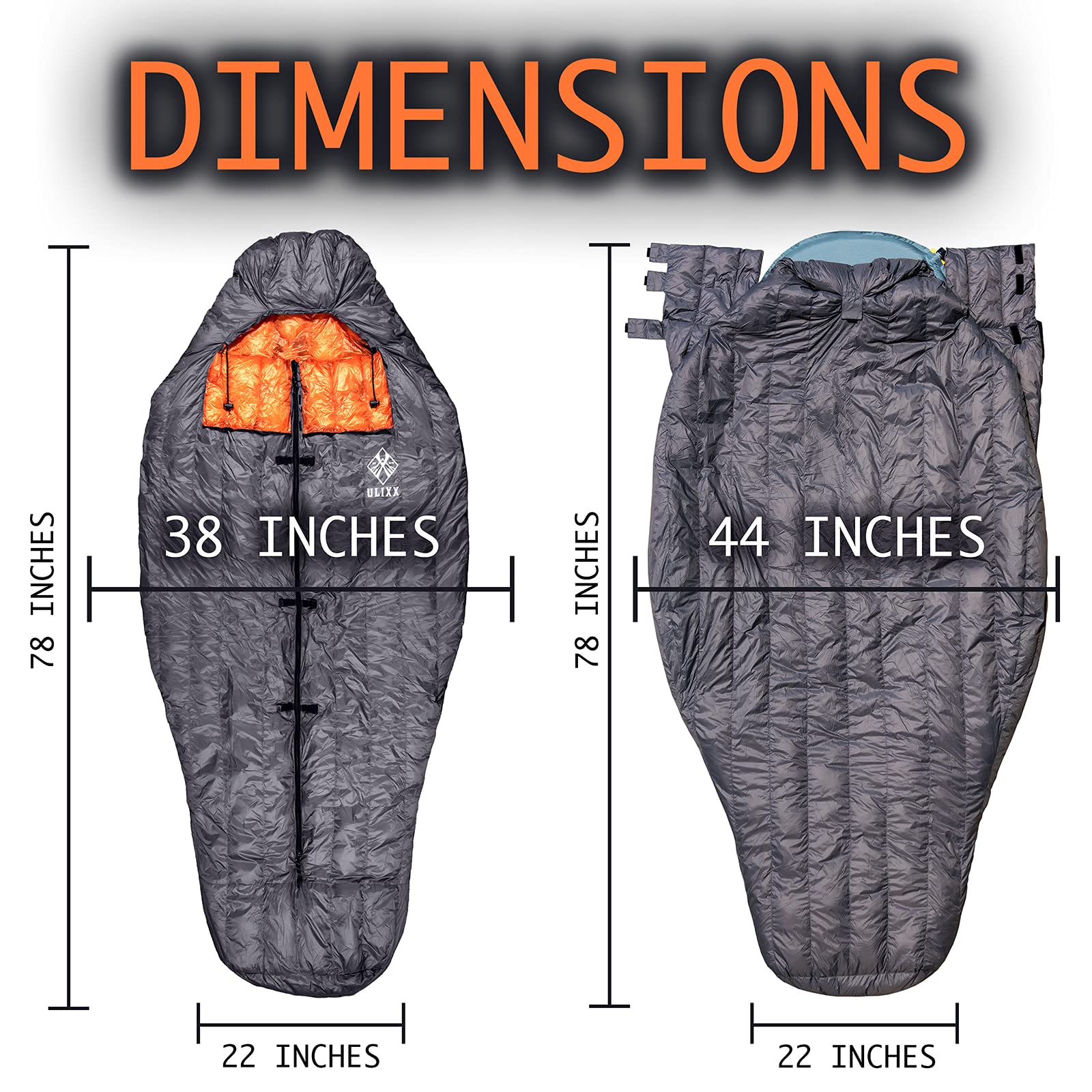 Ulixx Sleeping Bag for Adults – Extra Wide, Backpacking Quilt, Lightweight, 3 Season Camping; Perfect for Side Sleepers.