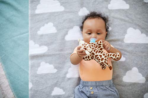 Philips AVENT Ultra Soft Snuggle Pacifier Holder with Detachable Pacifier, 0-6m, Giraffe, SCF348/01