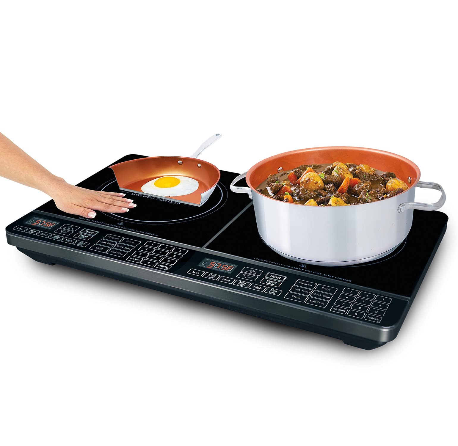 NuWave TODD ENGLISH iQ360 Digital Smart Oven, 20-in-1 Convection Infrared Grill Griddle Combo, 34-Qt Mega Capacity, 1800 Watts & Double Precision Induction Cooktop