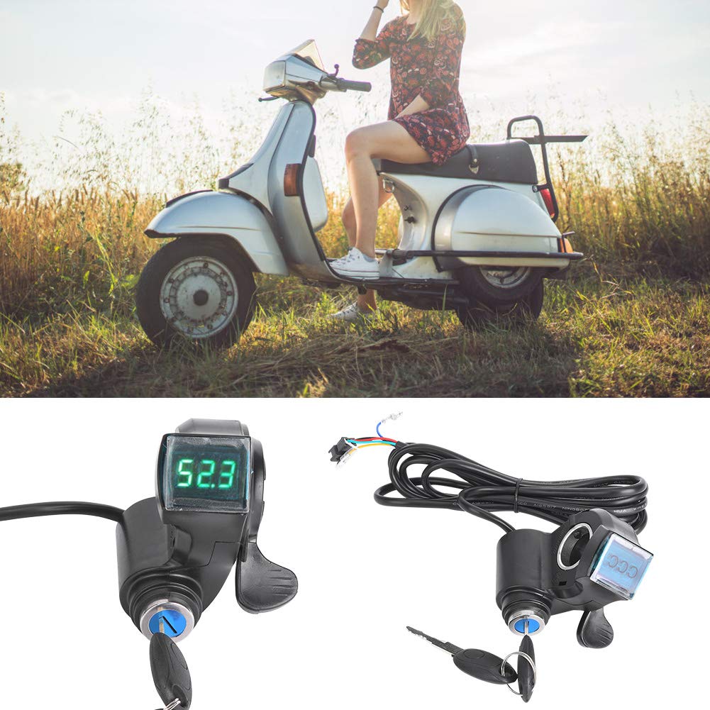 SANON Electric Bicycle Thumb Throttle, LCD Display Digital Battery Voltage Power Switch for Electric Vehicle.