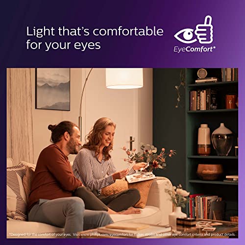Philips LED Flicker-Free Frosted Dimmable A19 Light Bulb - EyeComfort Technology - 800 Lumen - Soft White (2700K) - 8W=60W - E26 Base - Title 20 Certified - Ultra Definition - Indoor - 8-Pack