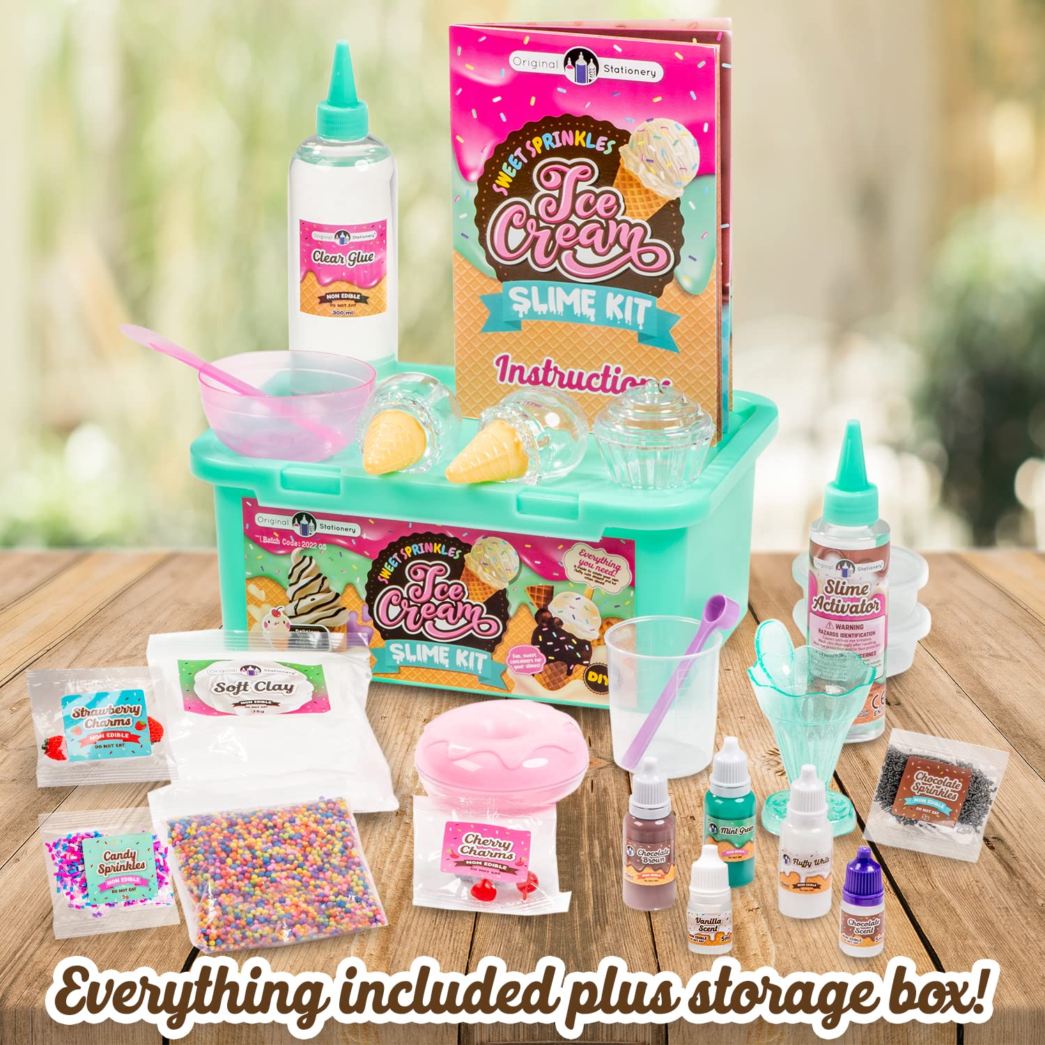Original Stationery Sweet Sprinkles Ice Cream Slime Kit for Girls, Yummy Making to Create Sundae Girls & More, Fun Birthday Gift