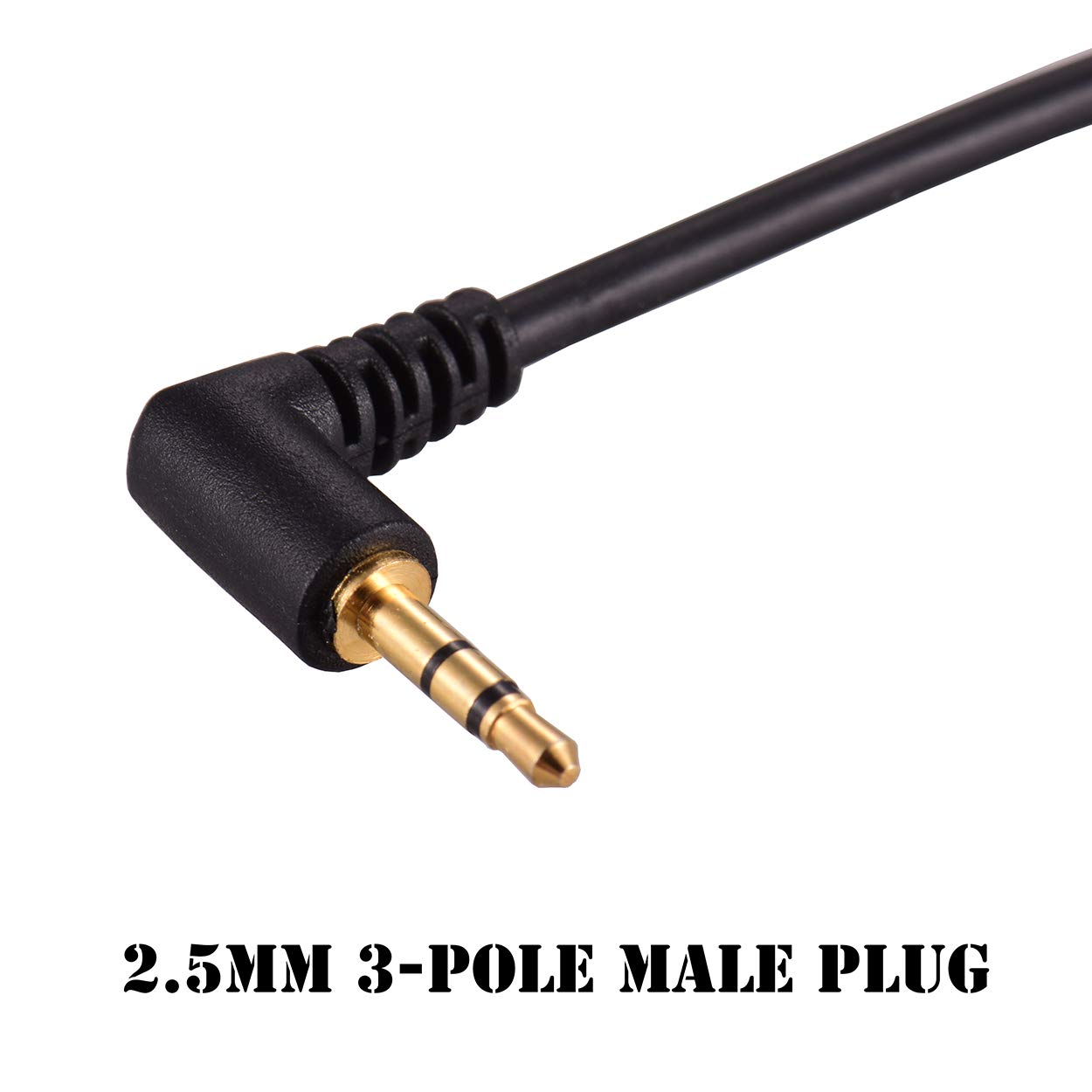Warmstor 2 Pack Gold Plated 2.5mm Male to 1/8 inch 3.5mm Female Stereo Audio Jack Adapter Cable 90 Degree Right Angle Connector 6 inch Cord for Radios,Headphones,Recorder,Camera