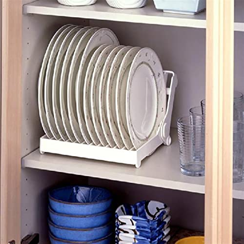 OUSHOP Dish Rack Foldable Dish Plate Drying Rack Kitchen Organizer Plastic Storage Holder Cooking Dish Pan Stand Kitchen Dish Bowl Drainer Holder