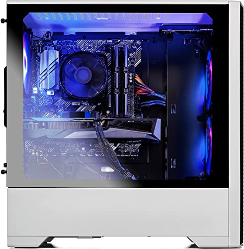 Skytech Gaming Skytech Blaze 3.0 Gaming PC Desktop β Intel i5-11400F, RX 6600, 1TB NVME, 16G DDR4 3200, 120mm AIO, AC Wi-Fi, Windows 10 Home 64-bit, White
