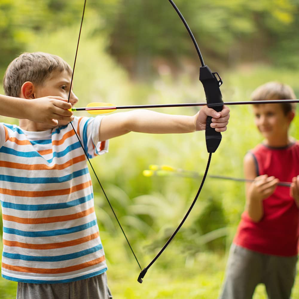 SOPOGER Bow and Arrows Set for Youth Beginner Archery 45" Teens Recurve Bow Kit for Backyard Sport Shooting Training Game Gift with 6 Arrows, 4 Target Face Paper and Pins, Armguard, Sight, 15 Lb