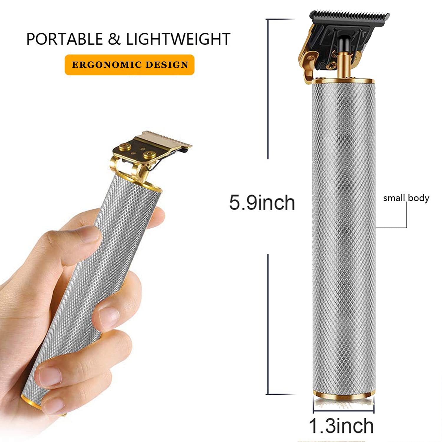 Professional Electric Hair Clippers,Cordless USB Rechargeable T-Blade Hair Beard Trimmer for Men with 4 Guide Combs Haircut Machine