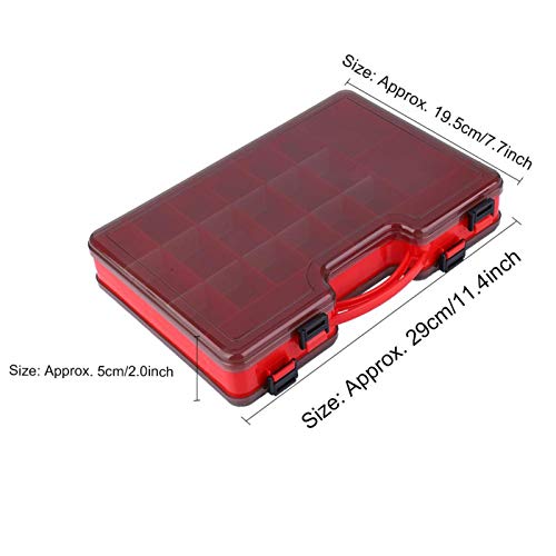 SALUTUYA Lightweight and Portable Non-Toxic Fishing Tackle Storage Box Made of ABS Material Mobile Interlayer,for Outdoor(red)