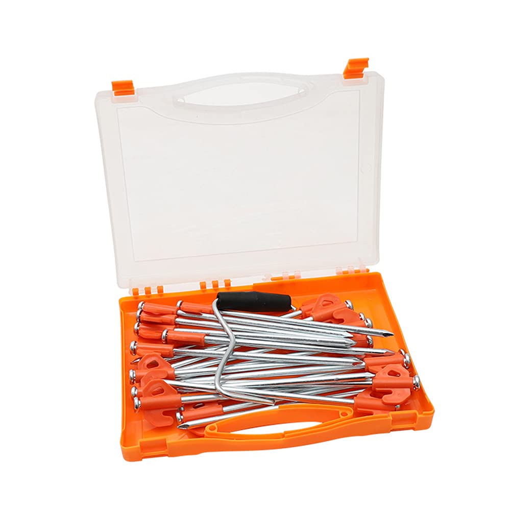 Saycker Camping Universal Outdoor Ground Spike Tent Pegs with Nail Puller Trampoline