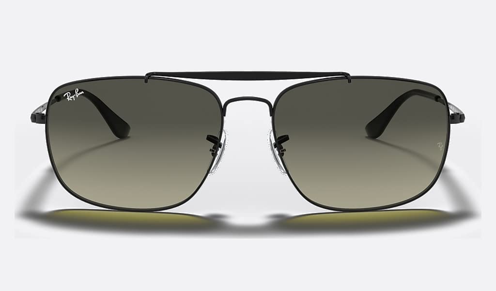 Ray-Ban RB3560 THE COLONEL 002/71 61M Black/Light Grey Dark Grey Gradient Rectangular Sunglasses For Men For Women + BUNDLE with Designer iWear Eyewear Kit
