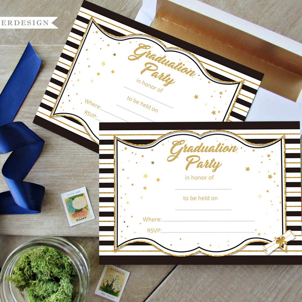 Omgouue Graduation Party Supplies Invitations with Envelopes 2024,Grad Congrats Announcements 32Ct