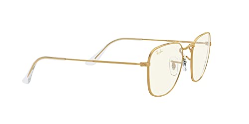Ray-Ban RB3857 Frank Polarized Square Glasses, Legend Gold/Clear to Grey Photochromic Blue Light Filtering, 51 mm