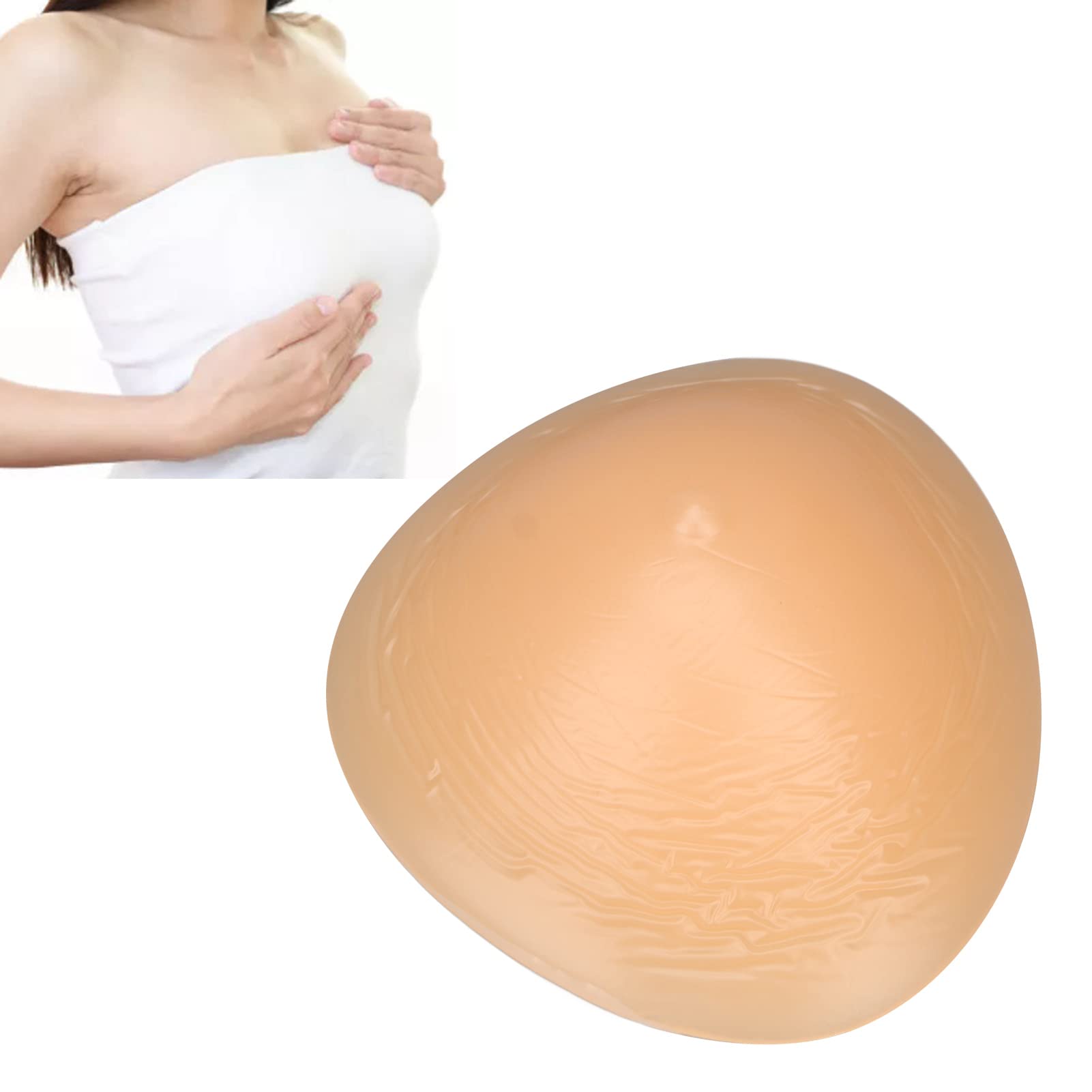Prosthetic Breast, Artificial Symmetrical Breast Form, Bra Pad Inserts Soft Silicone Triangular Shaped Concave Bottom Prosthetic Breast for Post Mastectomy (Type 1)
