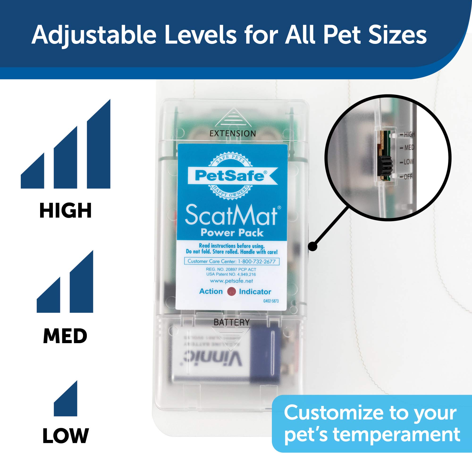 PetSafe ScatMat Indoor Pet Training Mat for Dogs and Cats - Sofa Size 12 X 60 inch - Pet Proof Your Home with This Battery-Operated Electronic Repellent Mat, includes Adjustable Correction Settings
