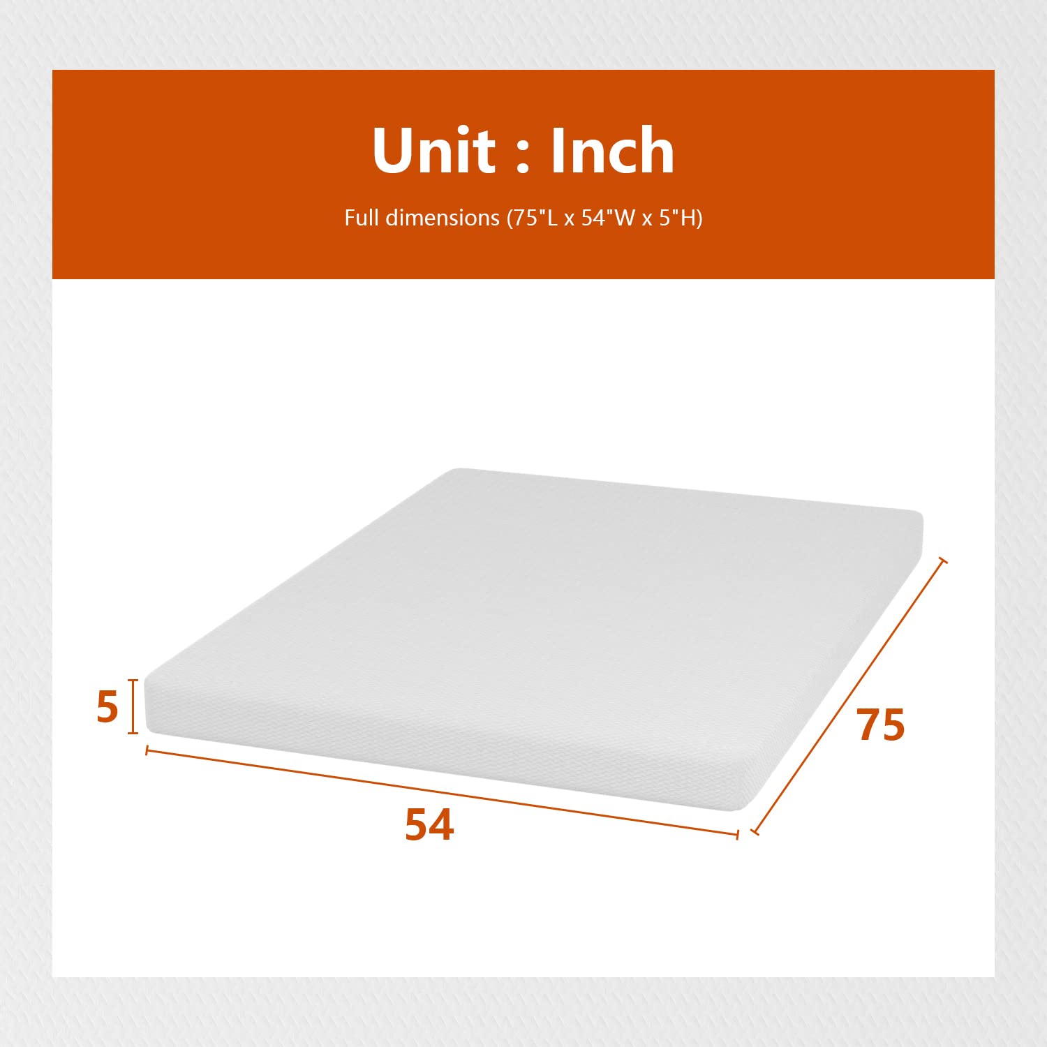 PayLessHere 5 Inch Gel Memory Foam Mattress Medium Firm Mattresses CertiPUR-US Certified Bed-in-a-Box Pressure Relieving Full Size,Fiberglass Free,White
