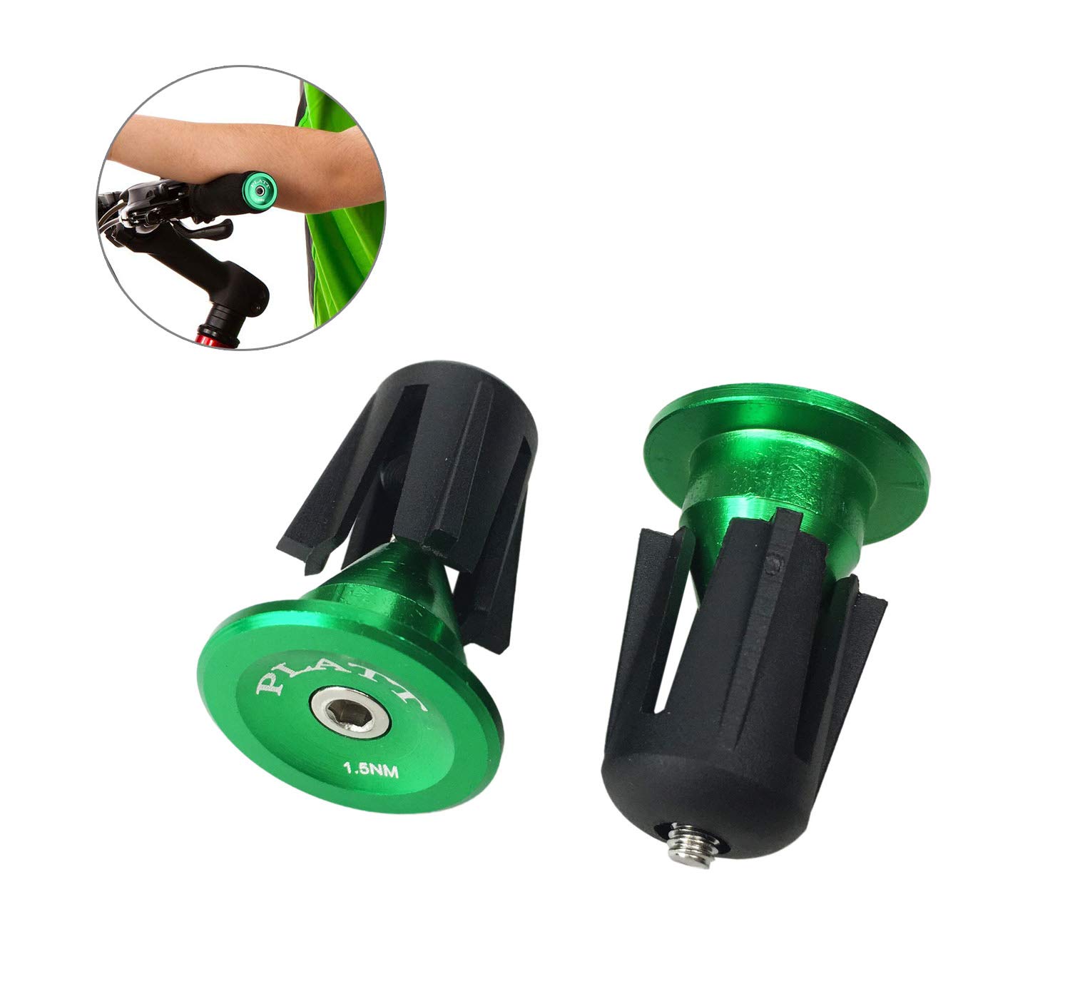 PLATT Bicycle Bar End Plugs Aluminum Bike Handlebar Cap for Road Bike Mountain Bike BMX (One Pair)