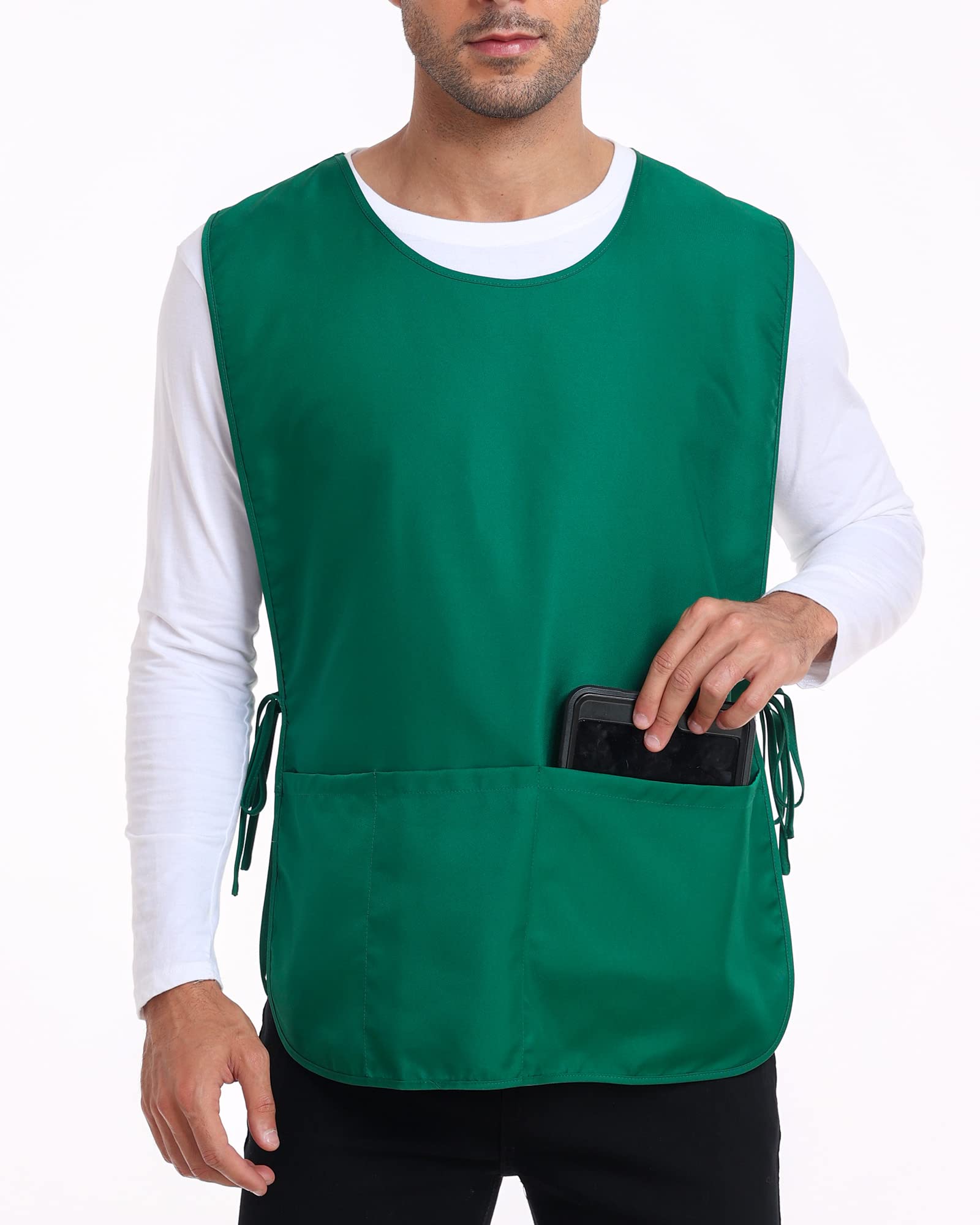 Xeoxarel Unisex Cobbler Apron with 3 Pockets Vest, Universal Apron for Women or Men Wine Red